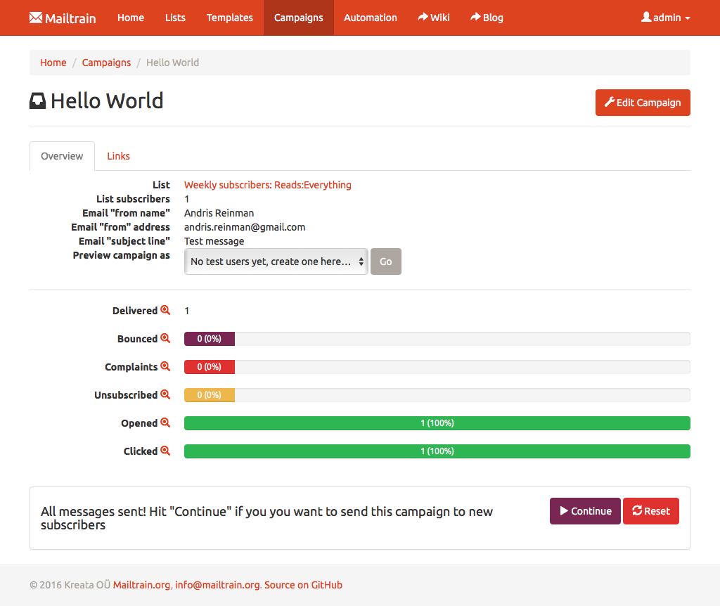 Mailtrain | Self Hosted Newsletter App